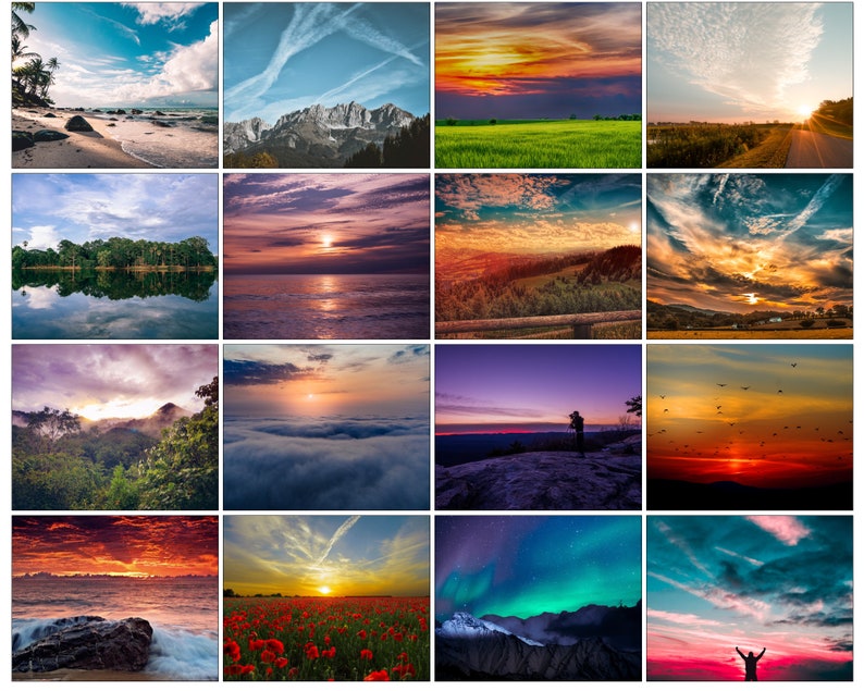 700 Nature Sky Overlays for Photoshop, Lightroom Nature Texture, Nature ...