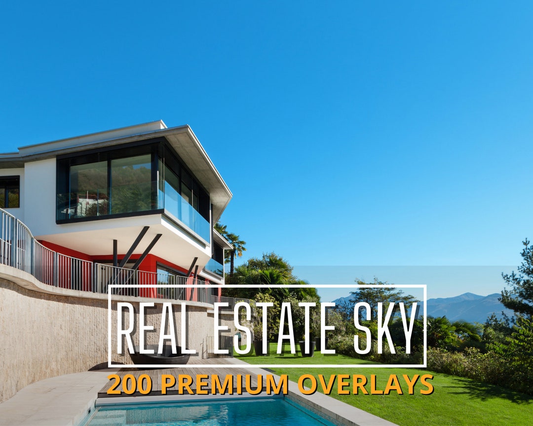 Real Estate Sky Overlays Bundle, Realtor Photoshop Sky Overlays ...