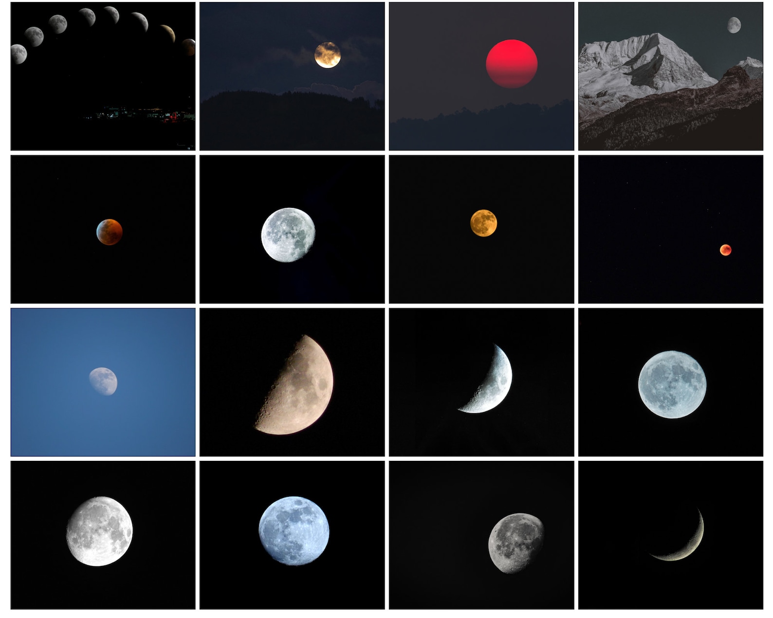 170 Moon Overlays, Moon Phases, Red Moon Overlay, Eclipse Moon Overlay ...