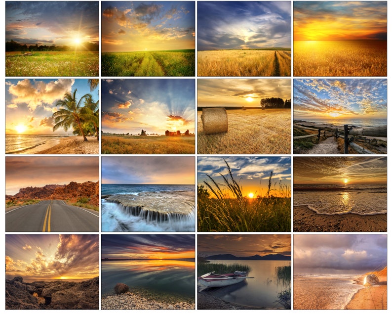 Sunset Sky Overlays for Photoshop Sunset Pictures Sunset - Etsy