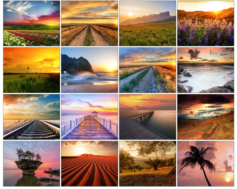 Sunset Sky Backdrops Sunset Photoshop Mix Sunset Overlays | Etsy