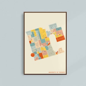 UNIVERSITY of TORONTO Campus Map toronto, Canada Fine Art Giclee Print ...