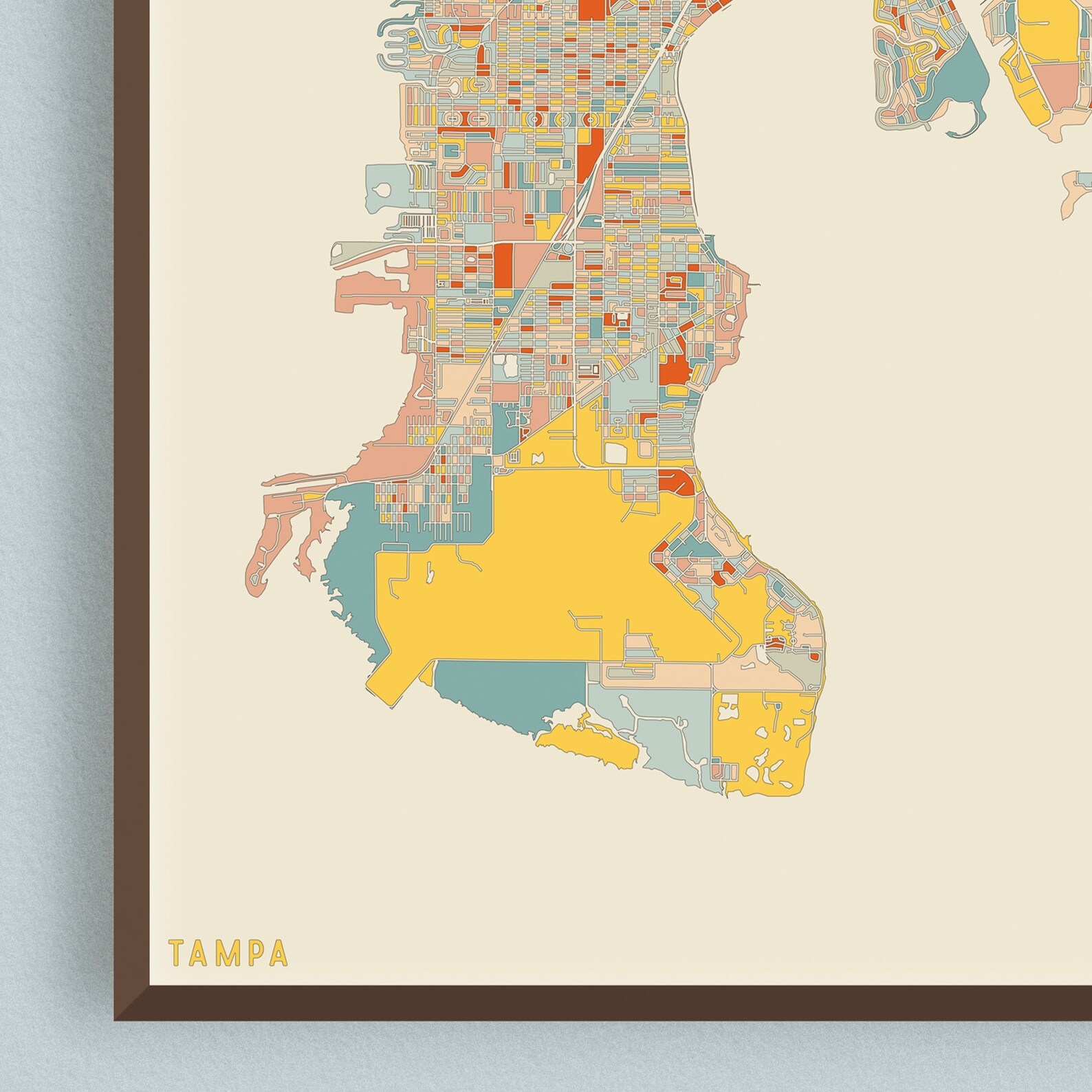 TAMPA FLORIDA MAP Fine Art Giclee Print Museum Quality | Etsy
