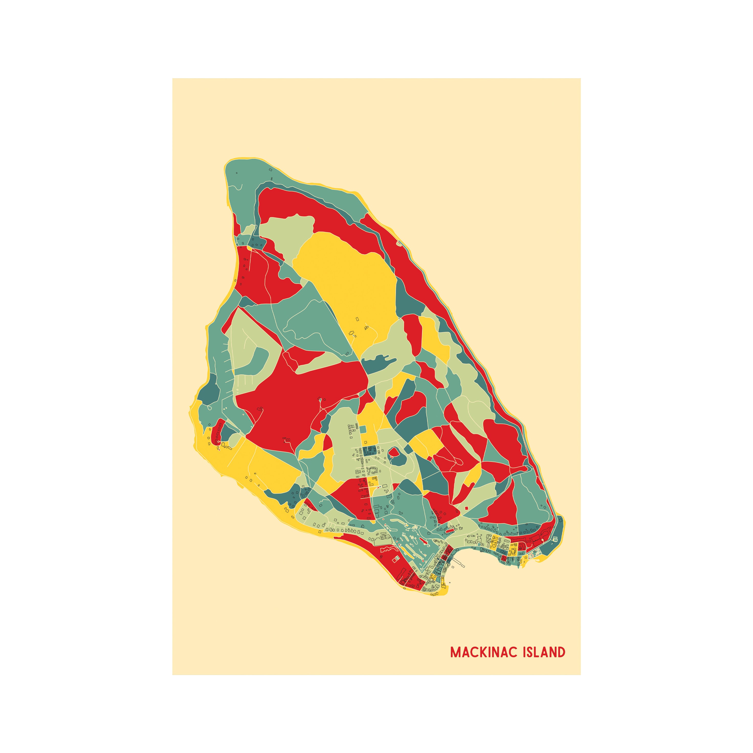MACKINAC ISLAND MAP - Fine Art Giclée Print - Museum Quality - Etsy