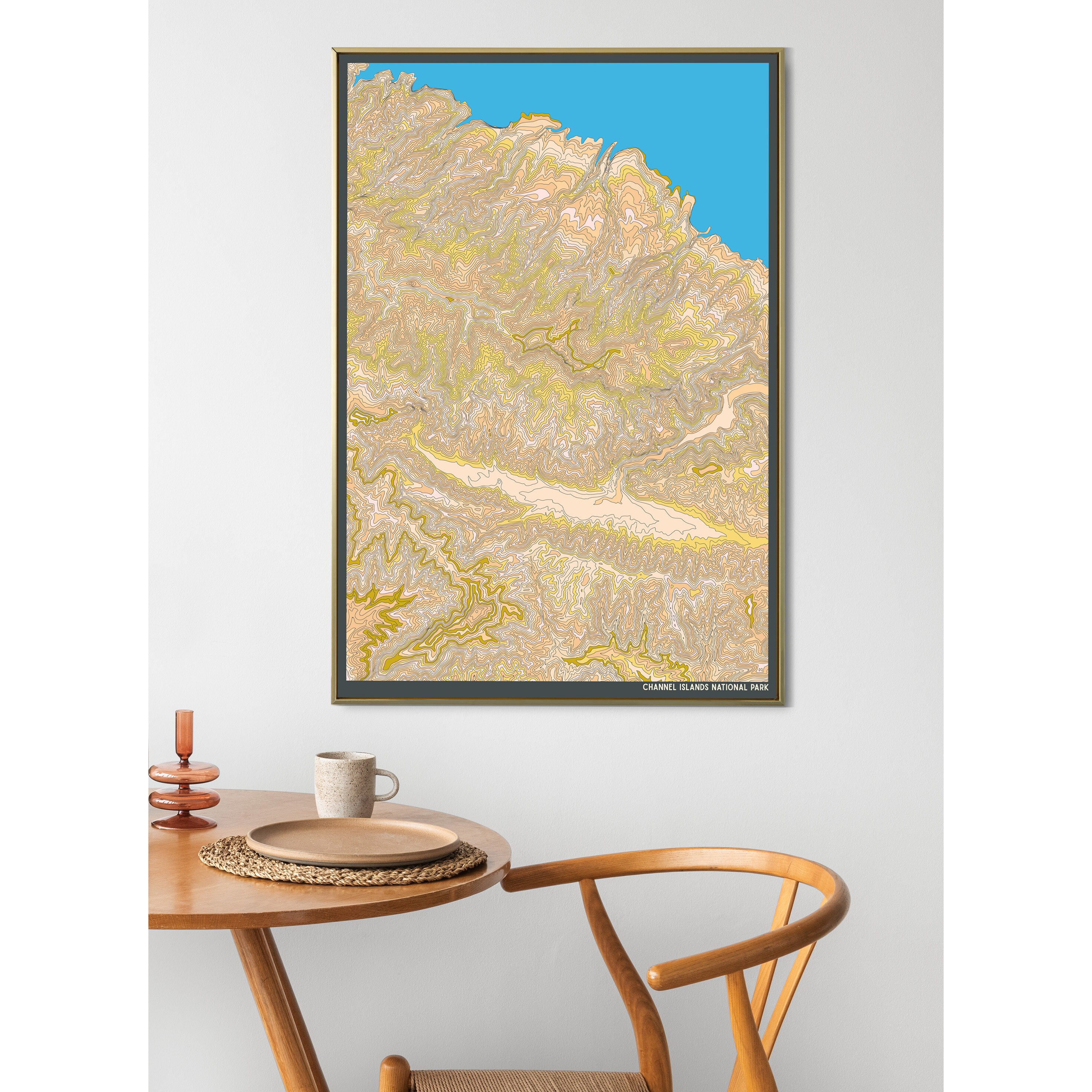 CHANNEL ISLANDS - National Park - Topographic Contour Map - Fine Art ...
