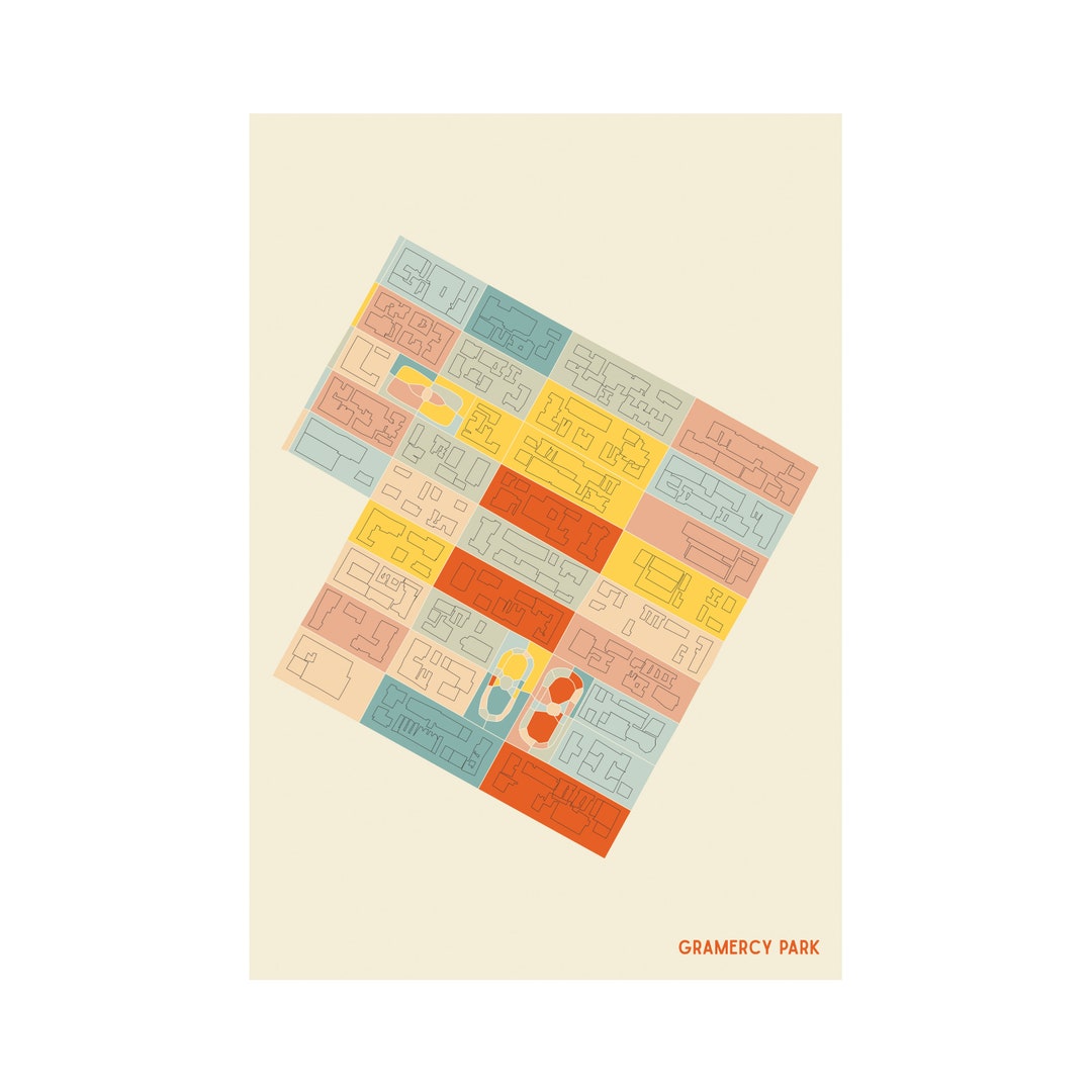 Gramercy Park Map - Fine Art Giclée Print - Museum Quality - Etsy