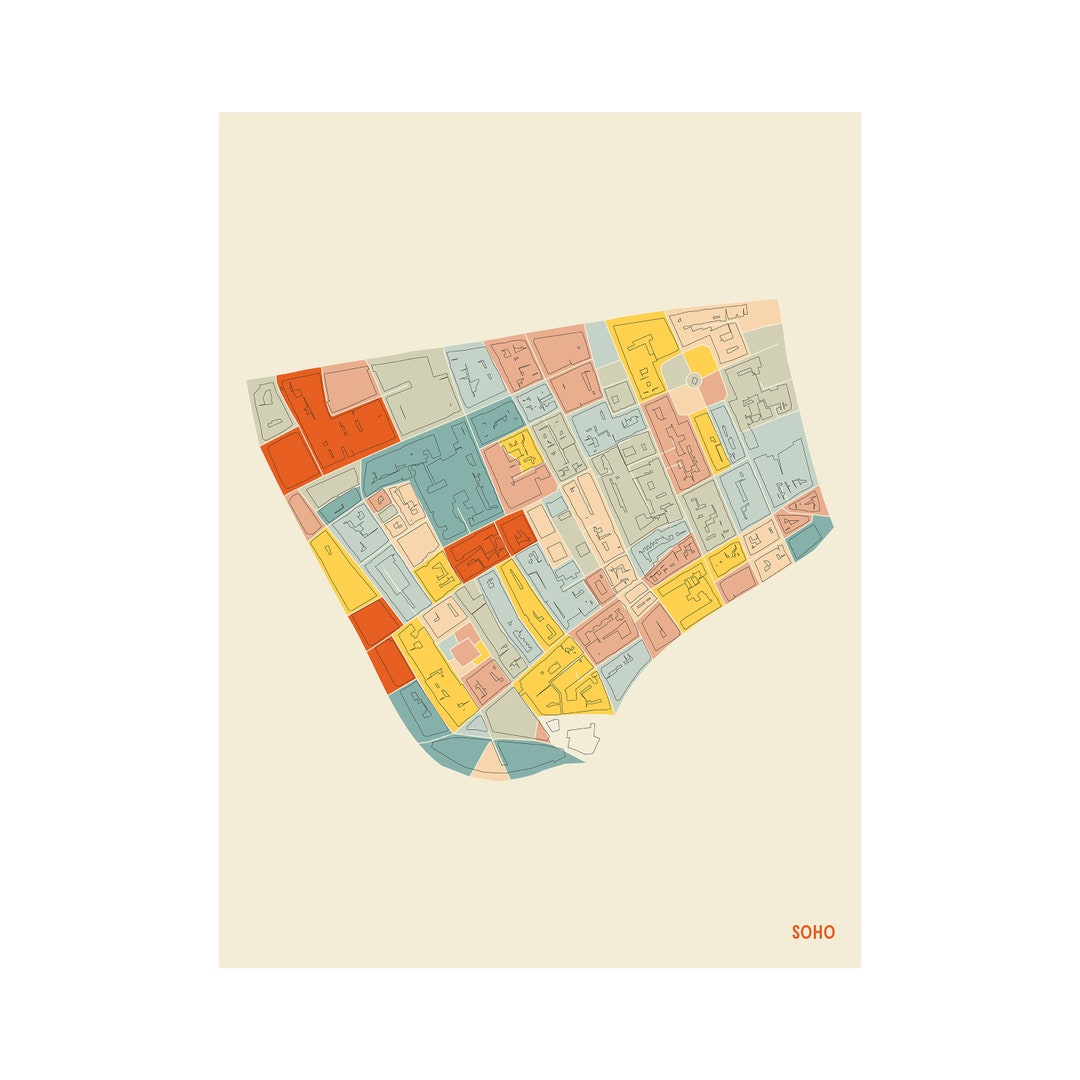 SOHO - London Neighbourhood Map - Fine Art Giclée Print - Museum ...