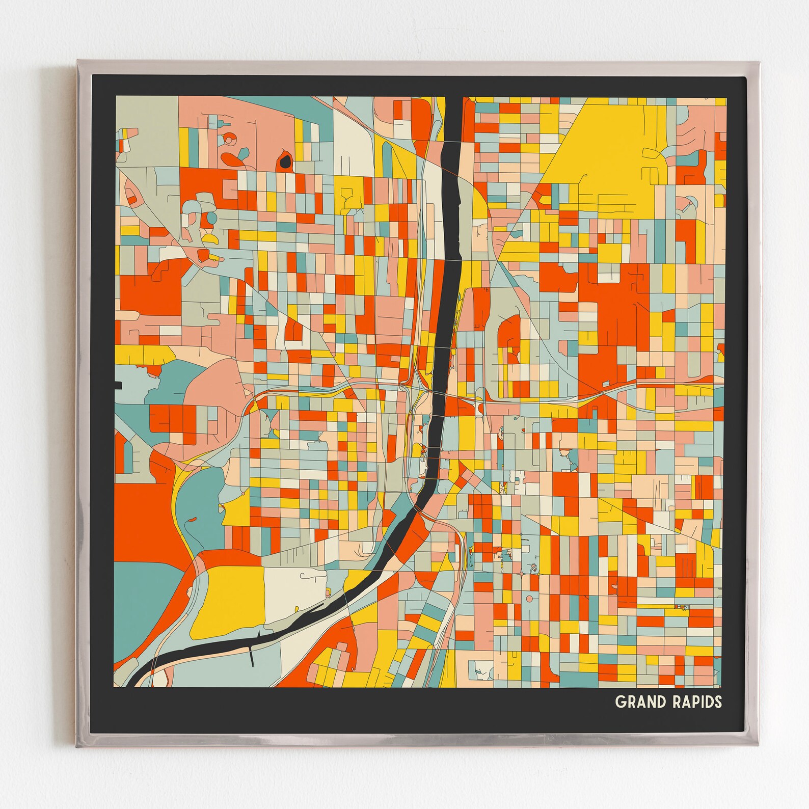 GRAND RAPIDS MICHIGAN Street Map Fine Art Giclée Print - Etsy