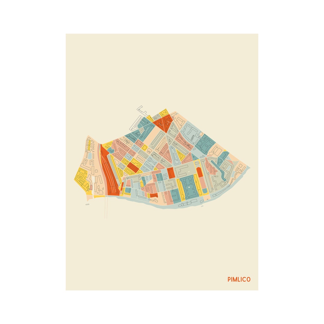 PIMLICO - London Neighbourhood Map - Fine Art Giclée Print - Museum ...