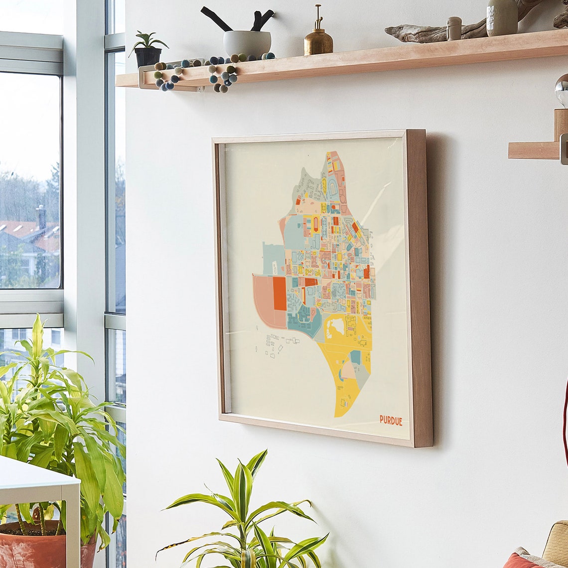 PURDUE UNIVERSITY Campus Map Fine Art Giclée Print Museum - Etsy