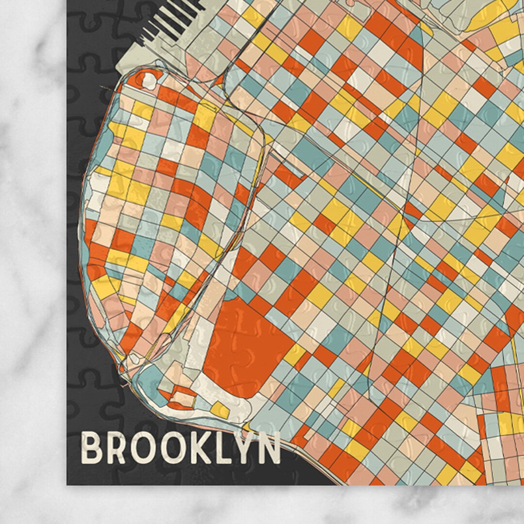 PUZZLE - BROOKLYN NY - Street Map - 520 Piece Premium Jigsaw - 20x16 ...