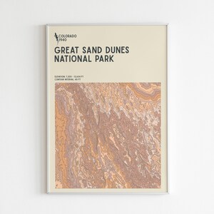 GREAT SAND DUNES - National Parks Series - Topographic Contour Map ...