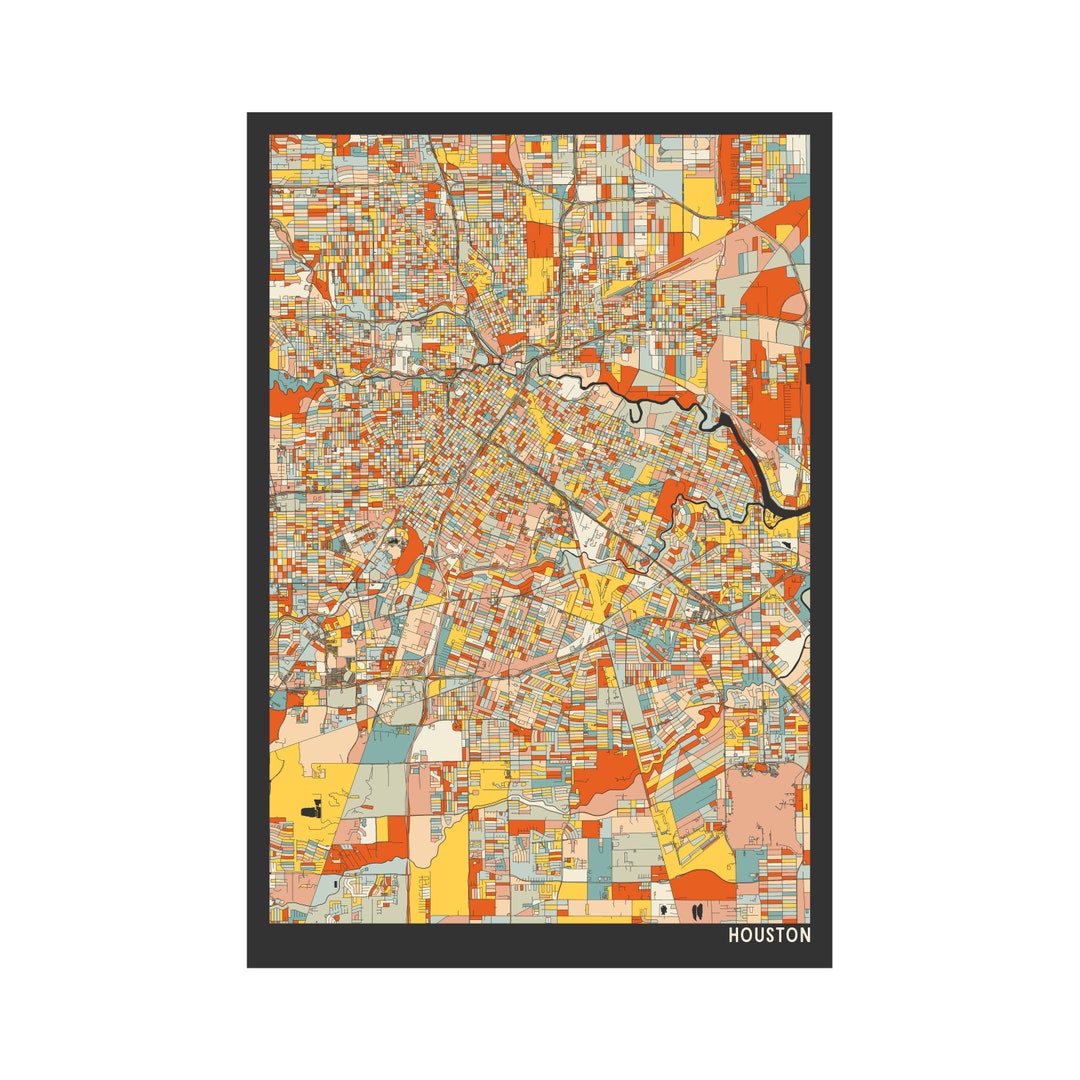 HOUSTON MAP Fine Art Giclée Print Museum Quality - Etsy