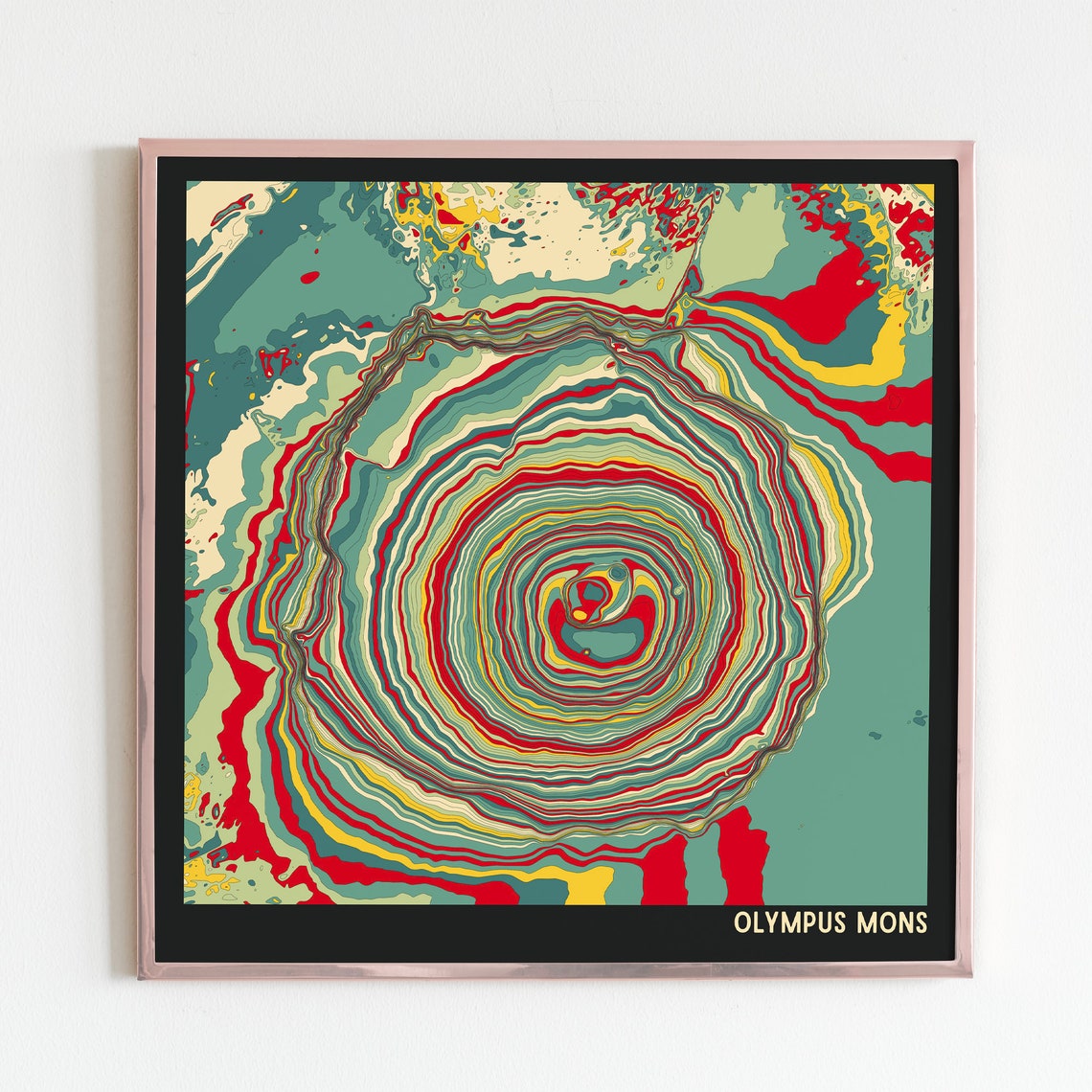 OLYMPUS MONS MAP Mars Topography Largest Planetary - Etsy