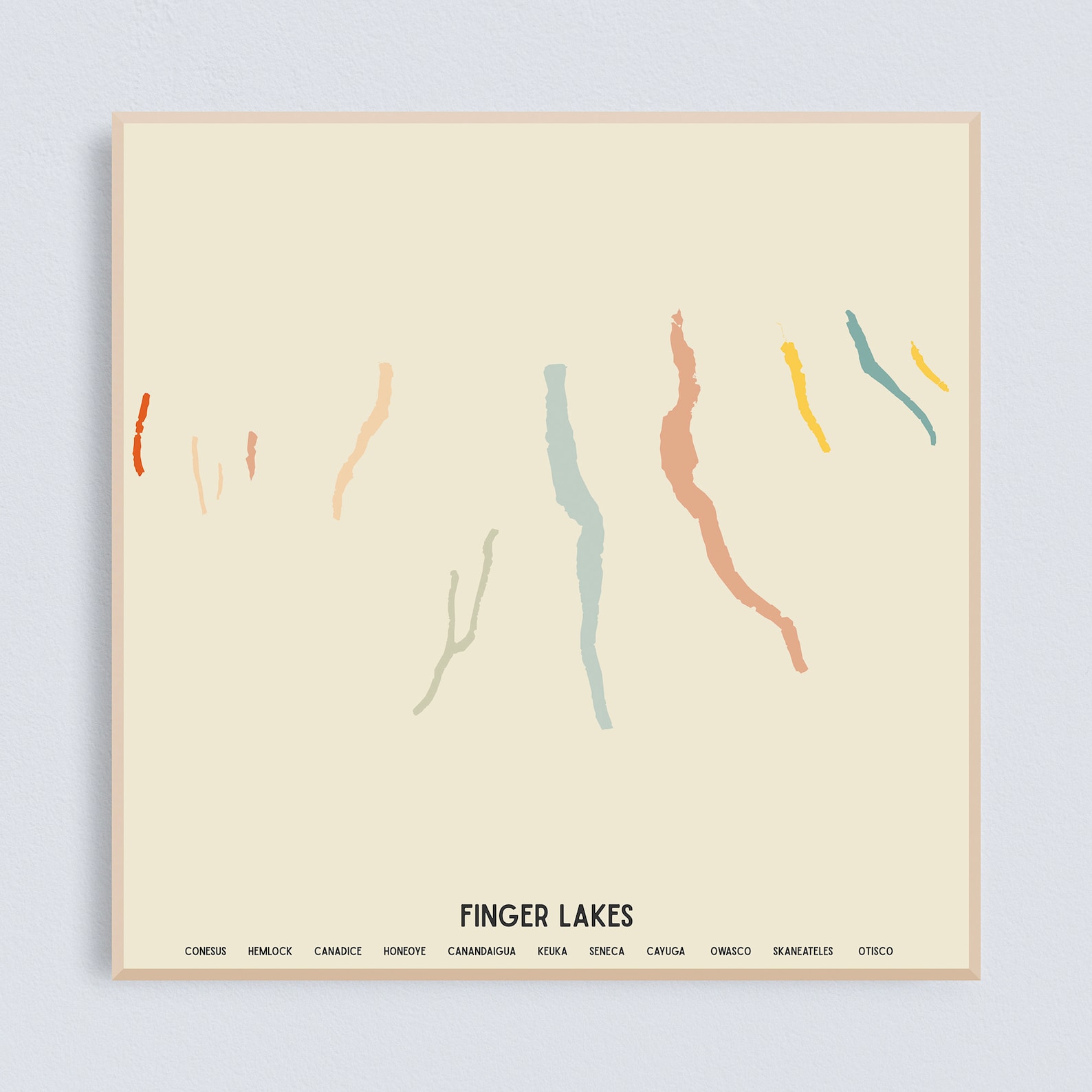 FINGER LAKES MAP Fine Art Giclée Print Museum Quality | Etsy