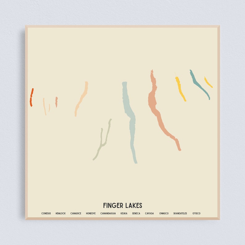 FINGER LAKES MAP - Fine Art Giclée Print - Museum Quality - Etsy
