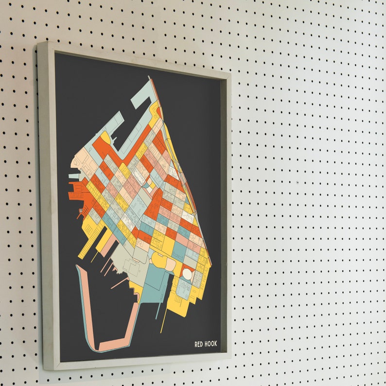 RED HOOK BROOKLYN Map Fine Art Giclée Print Museum Quality - Etsy