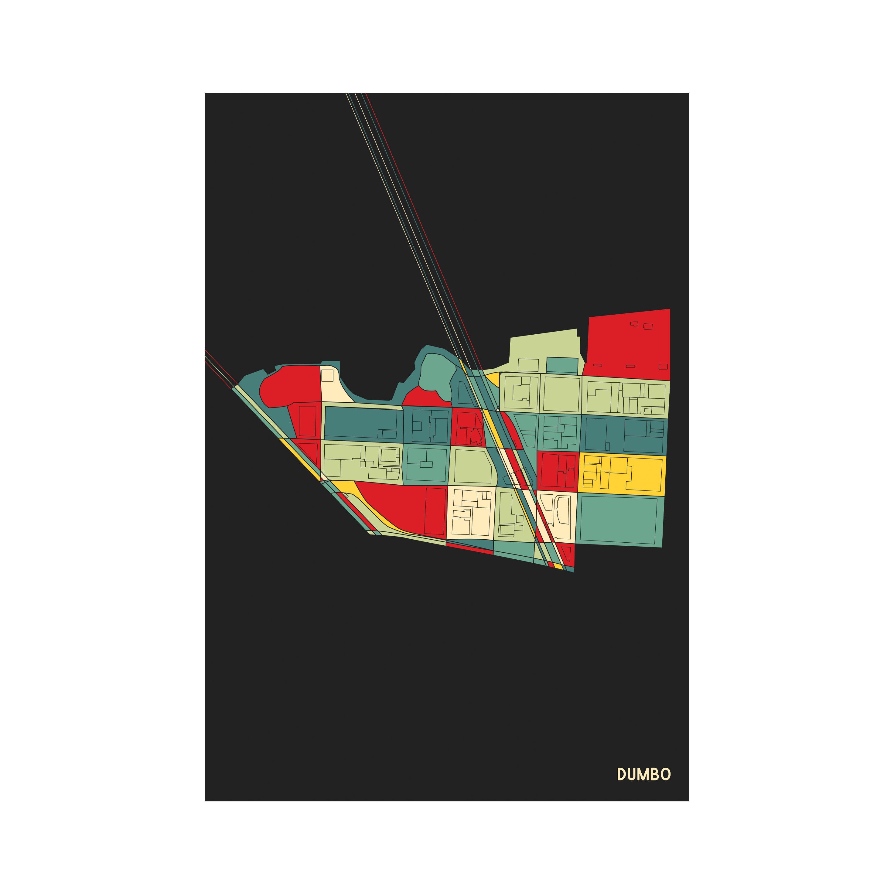 Dumbo BROOKLYN Map Bellas Artes Giclée Print Calidad del | Etsy