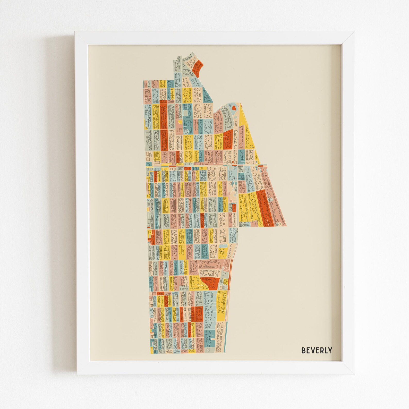 BEVERLY CHICAGO Neighborhood Map Fine Art Giclée Print | Etsy