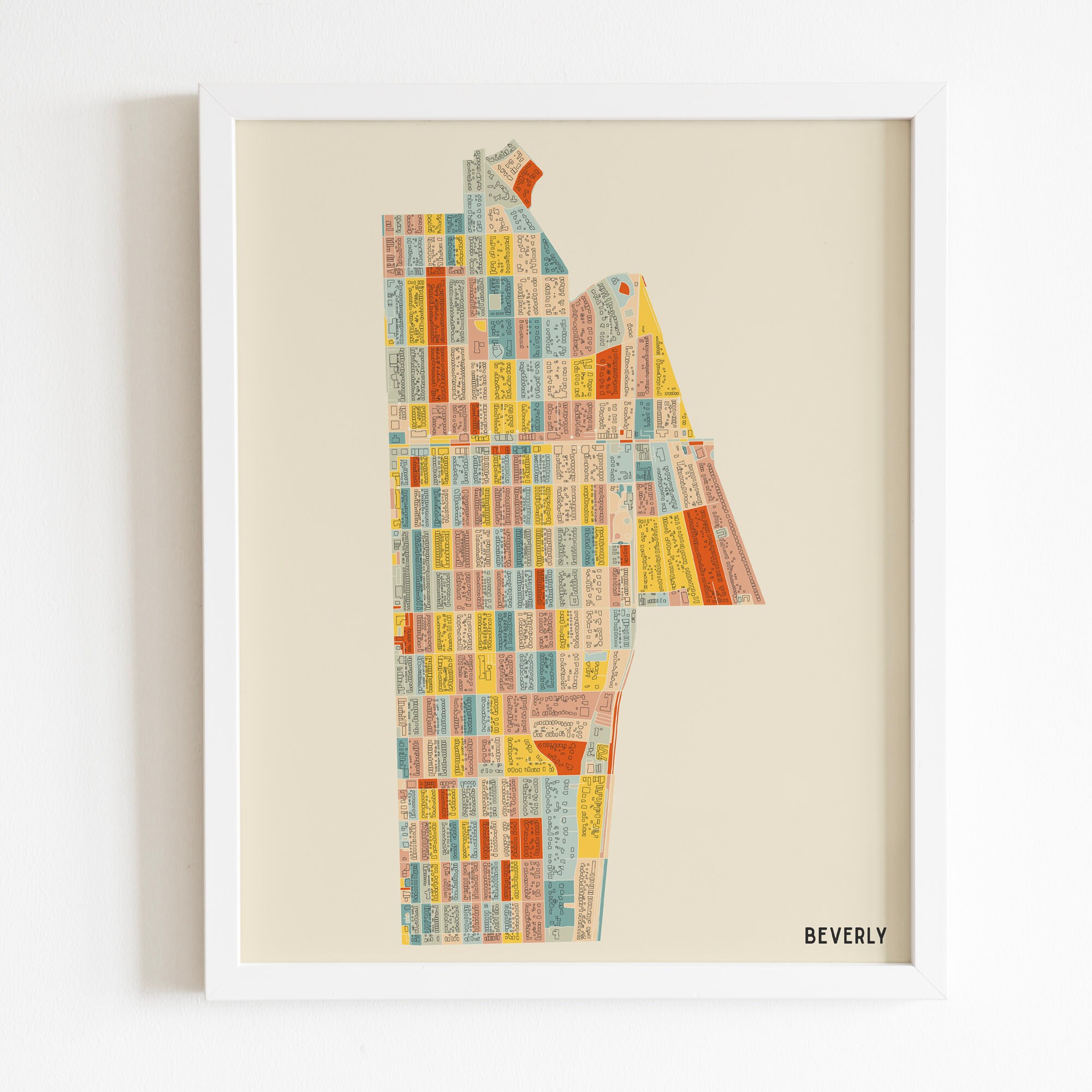 BEVERLY CHICAGO Neighborhood Map Fine Art Giclée Print | Etsy