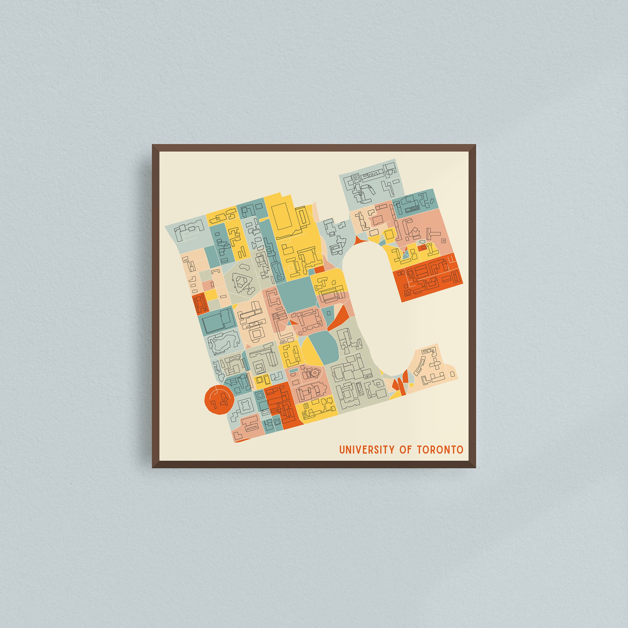 UNIVERSITY of TORONTO - Campus Map - Fine Art Giclee Print - Museum ...
