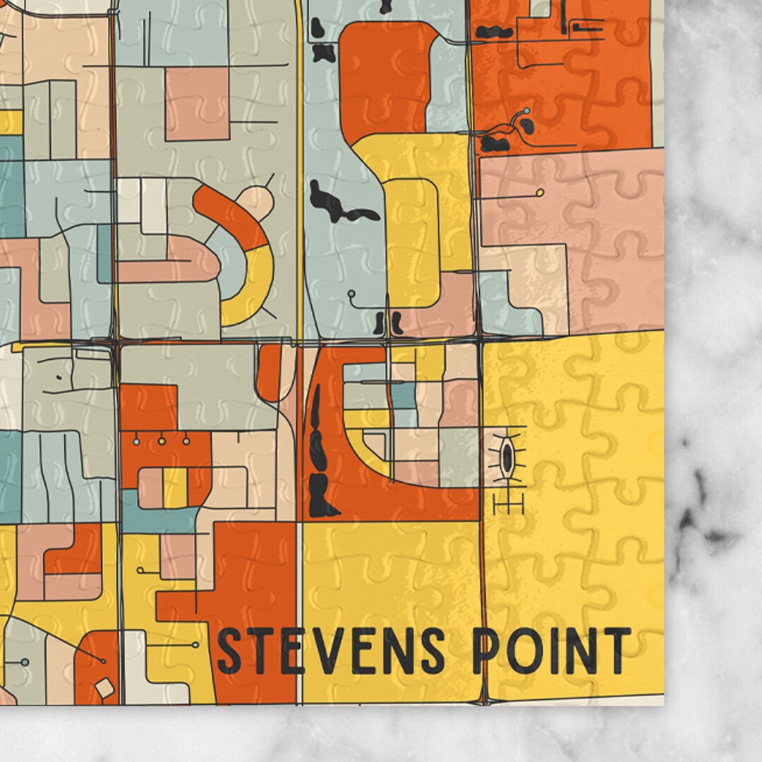 PUZZLE - STEVENS POINT - Street Map - 520 Piece Premium Jigsaw - 20x16 ...