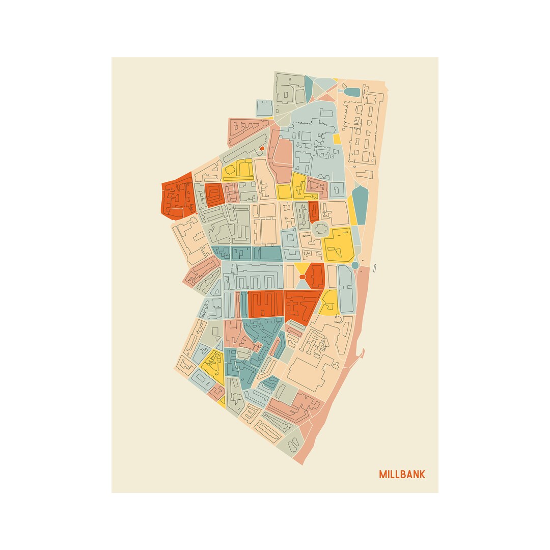 MILLBANK London Neighbourhood Map Fine Art Giclée Print Museum Quality ...