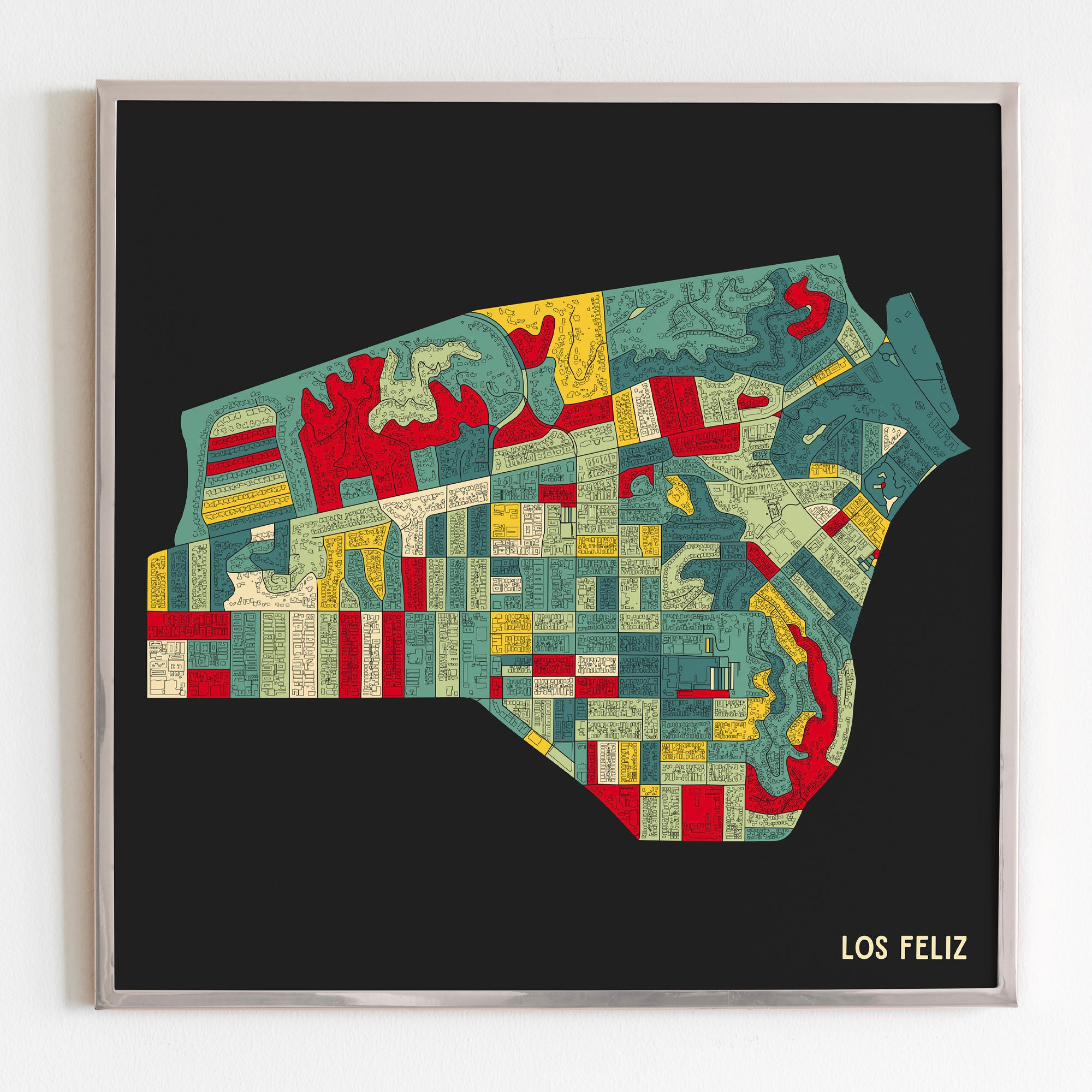 Los Feliz - Los Angeles Neighborhood Map - Fine Art Giclée Print ...