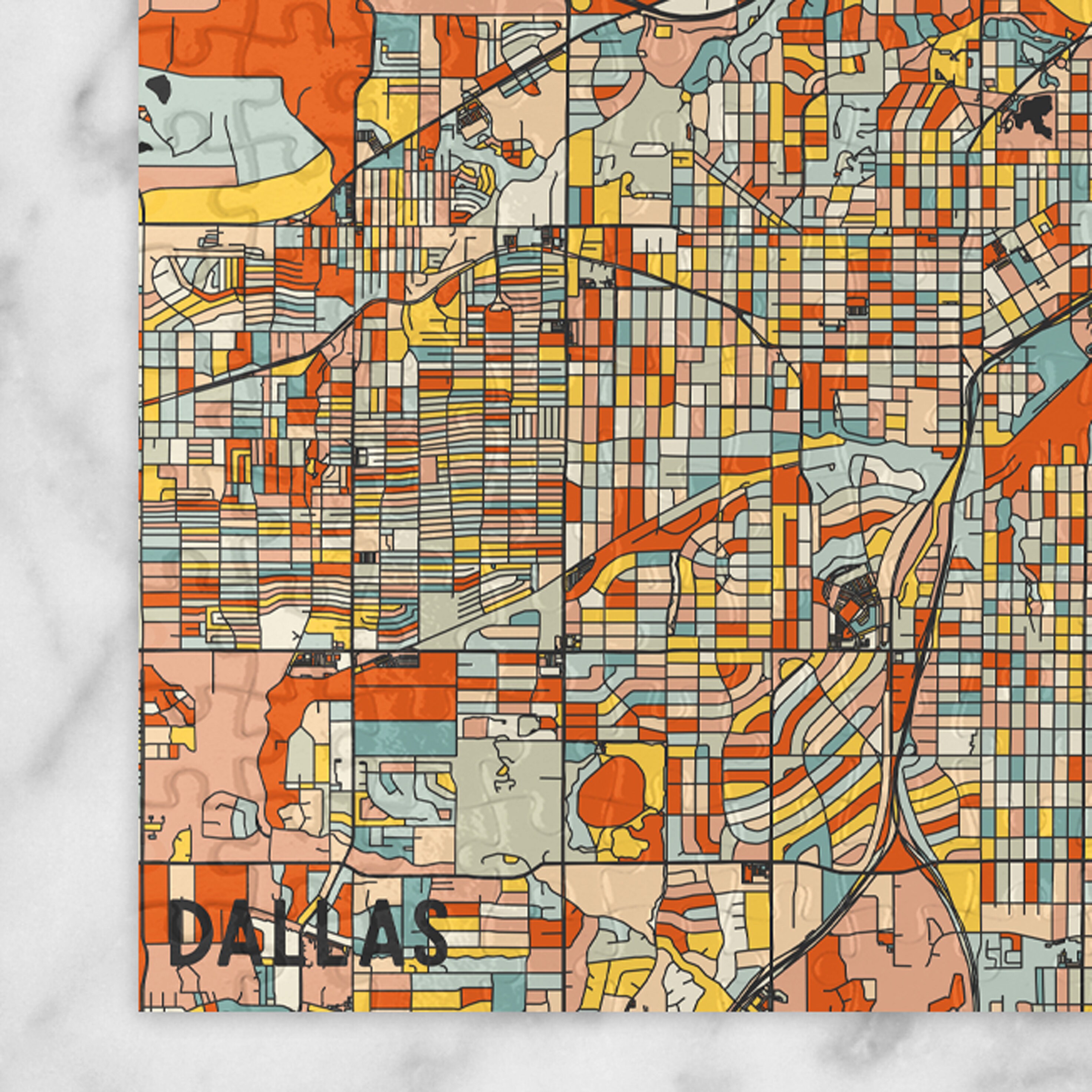 PUZZLE DALLAS TEXAS Street Map 520 Piece Premium Jigsaw | Etsy
