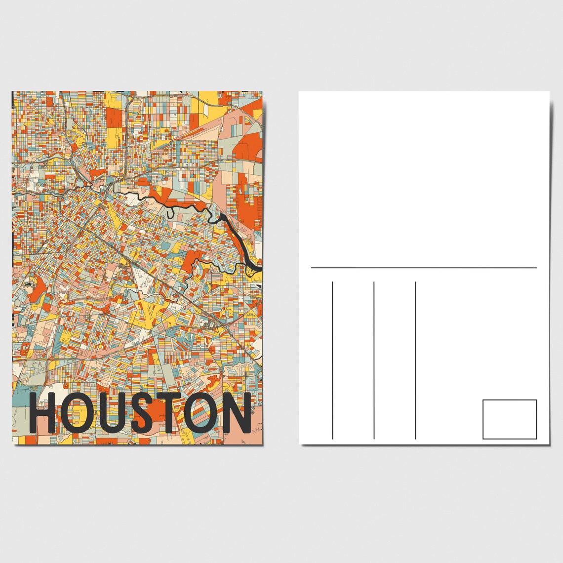 HOUSTON MAP Fine Art Giclée Print Museum Quality | Etsy