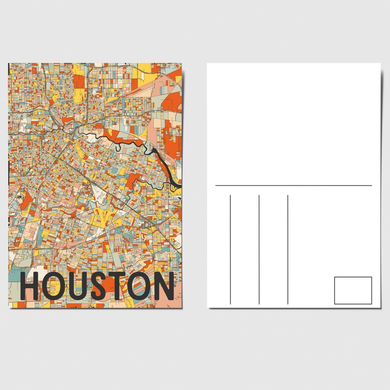 HOUSTON MAP Fine Art Giclée Print Museum Quality - Etsy