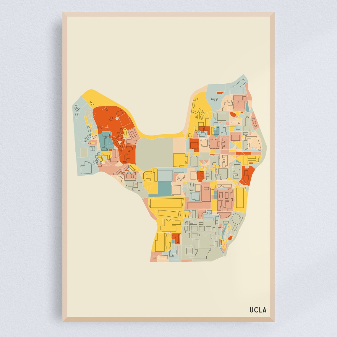 UCLA CAMPUS MAP los Angeles California Fine Art Giclee | Etsy