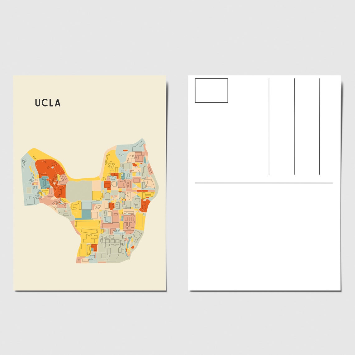 UCLA CAMPUS MAP los Angeles California Fine Art Giclee | Etsy