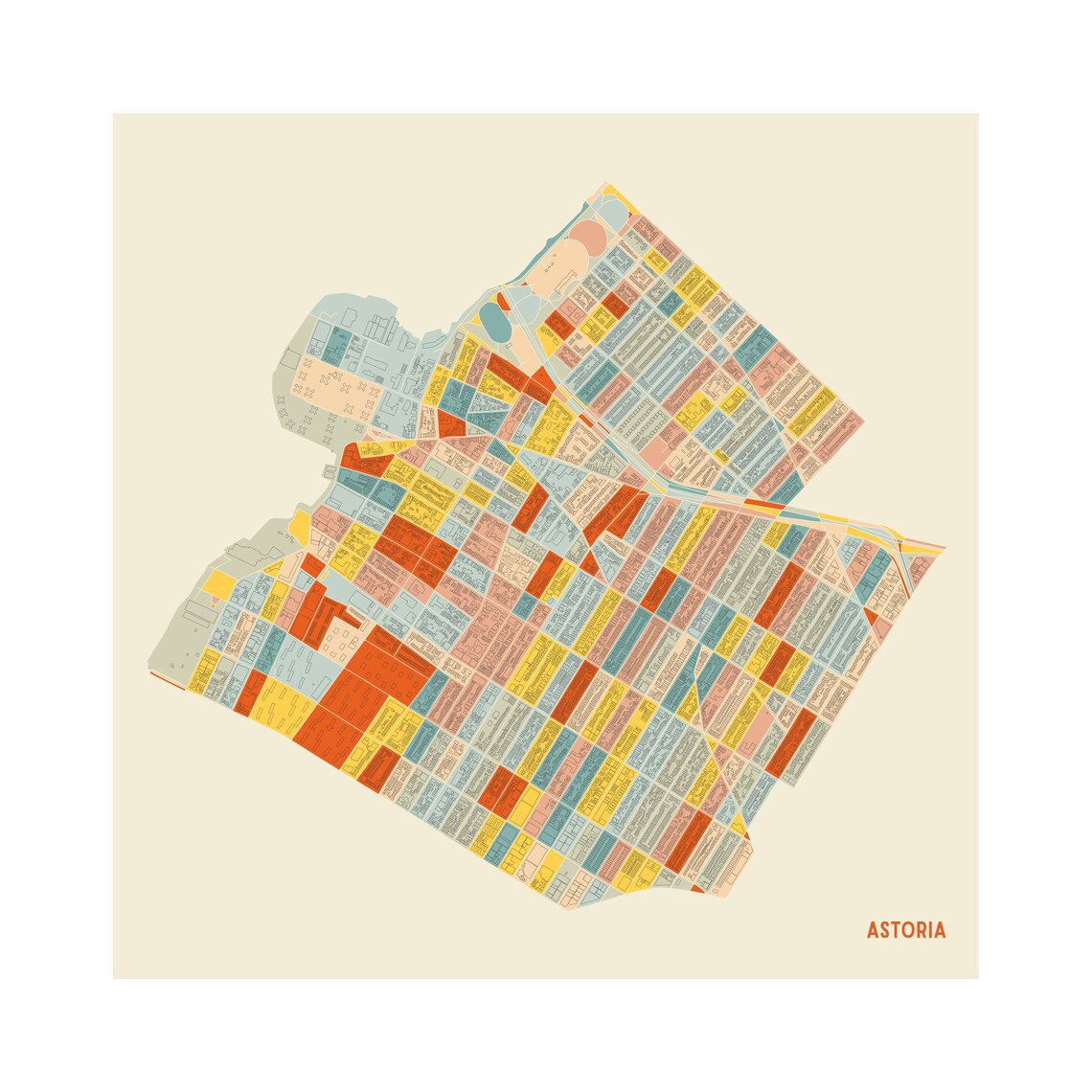 ASTORIA Street Map Fine Art Giclée Print Museum Quality - Etsy