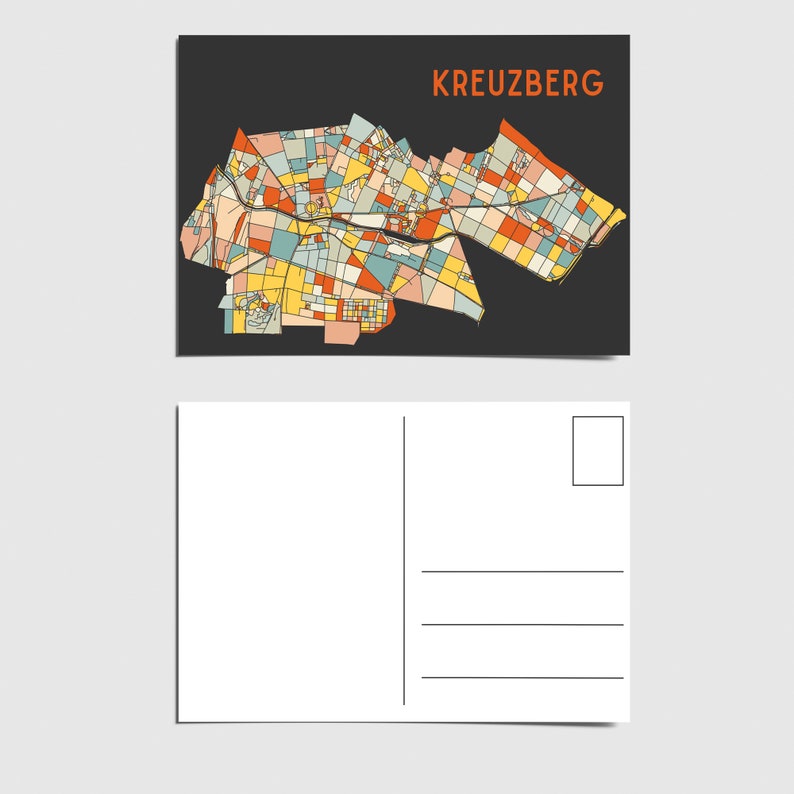 KREUZBERG MAP berlin Germany Fine Art Giclee Print - Etsy