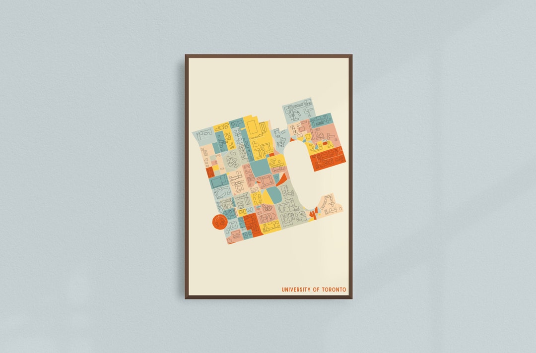 UNIVERSITY of TORONTO Campus Map toronto, Canada Fine Art Giclee Print ...