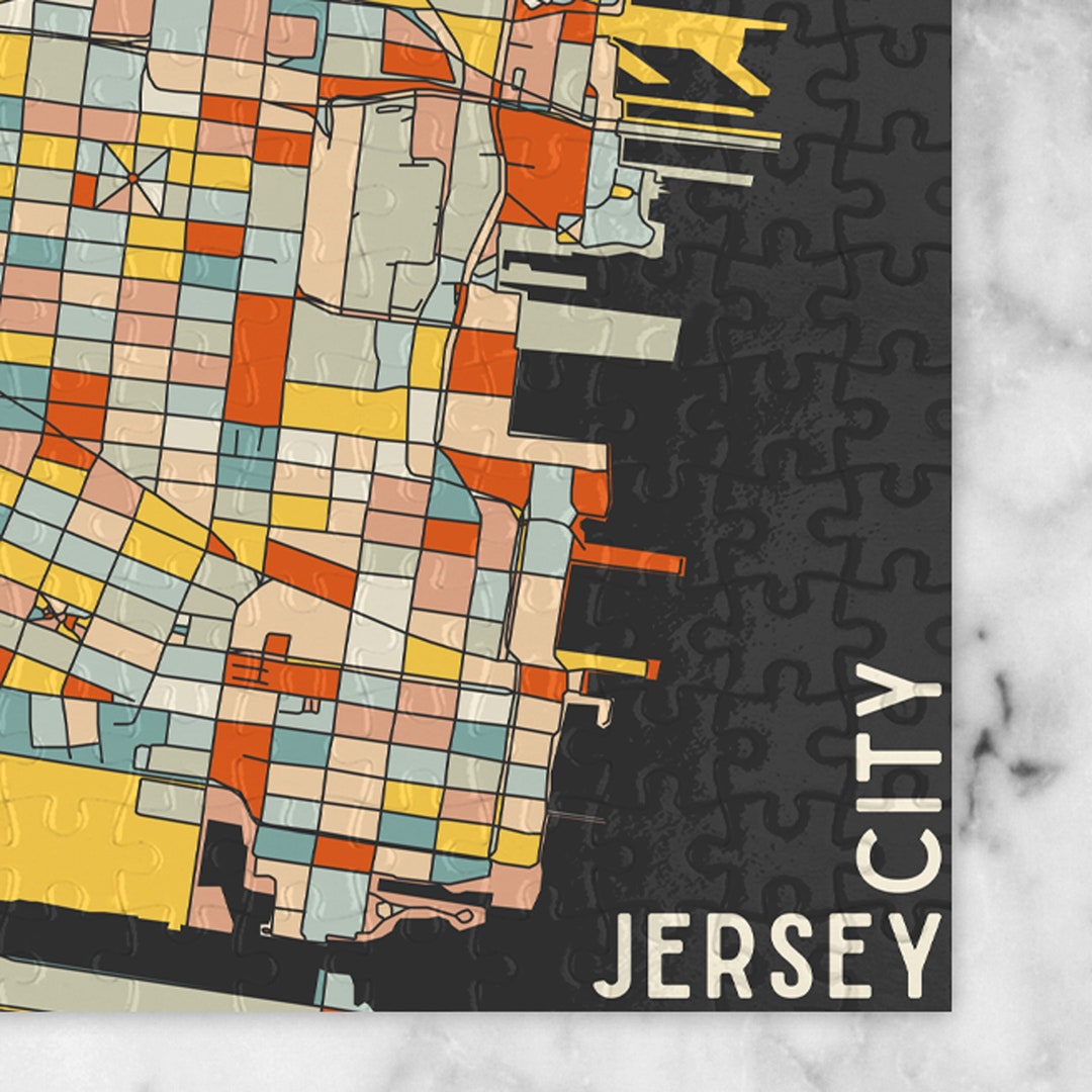 PUZZLE - JERSEY CITY, New Jersey - Street Map - 520 Piece Premium ...