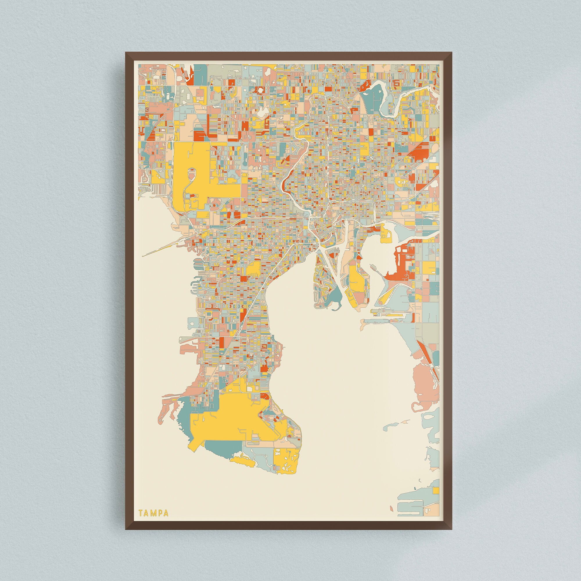 TAMPA FLORIDA MAP Fine Art Giclee Print Museum Quality | Etsy