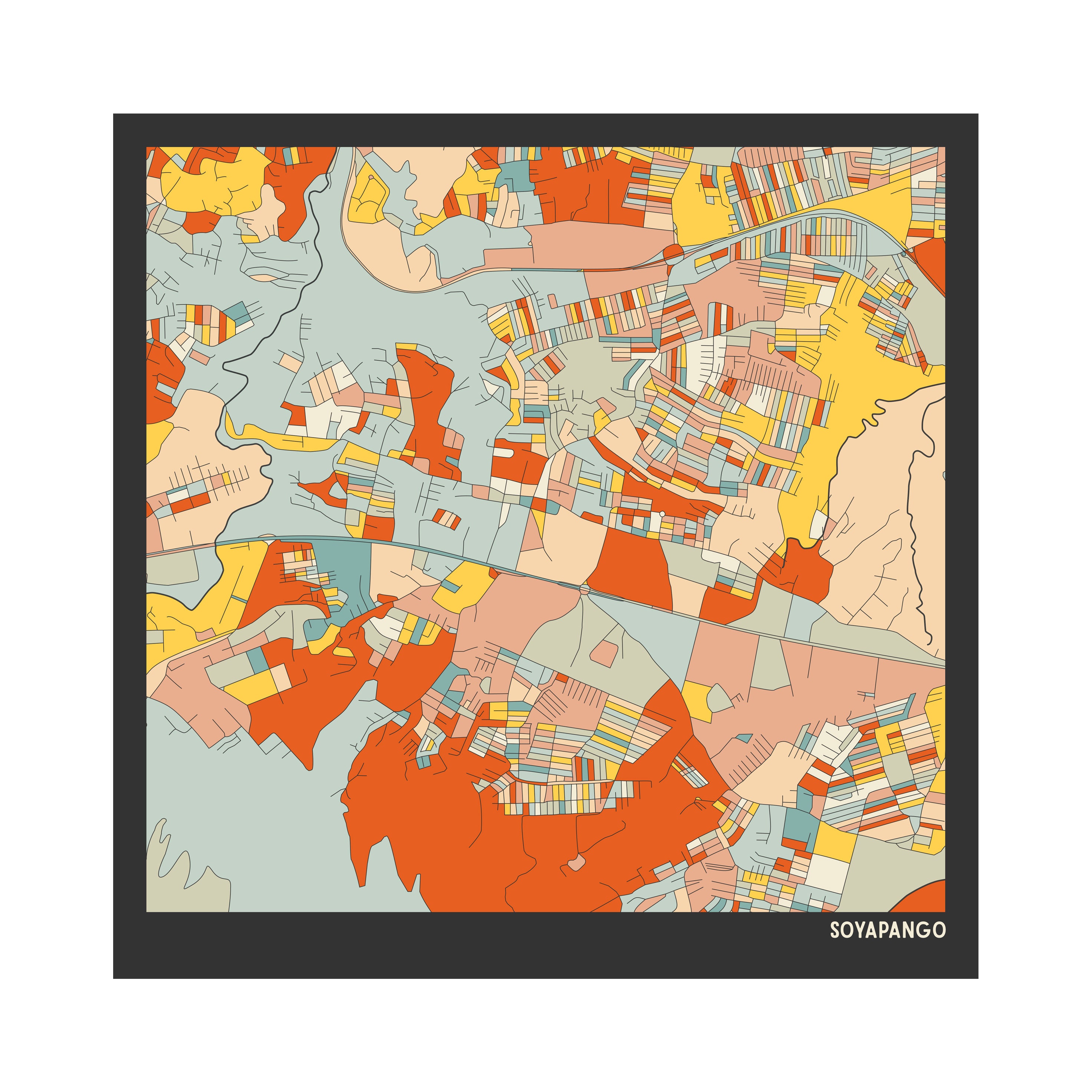 SOYAPANGO El Salvador Street Map Fine Art Giclée Print - Etsy