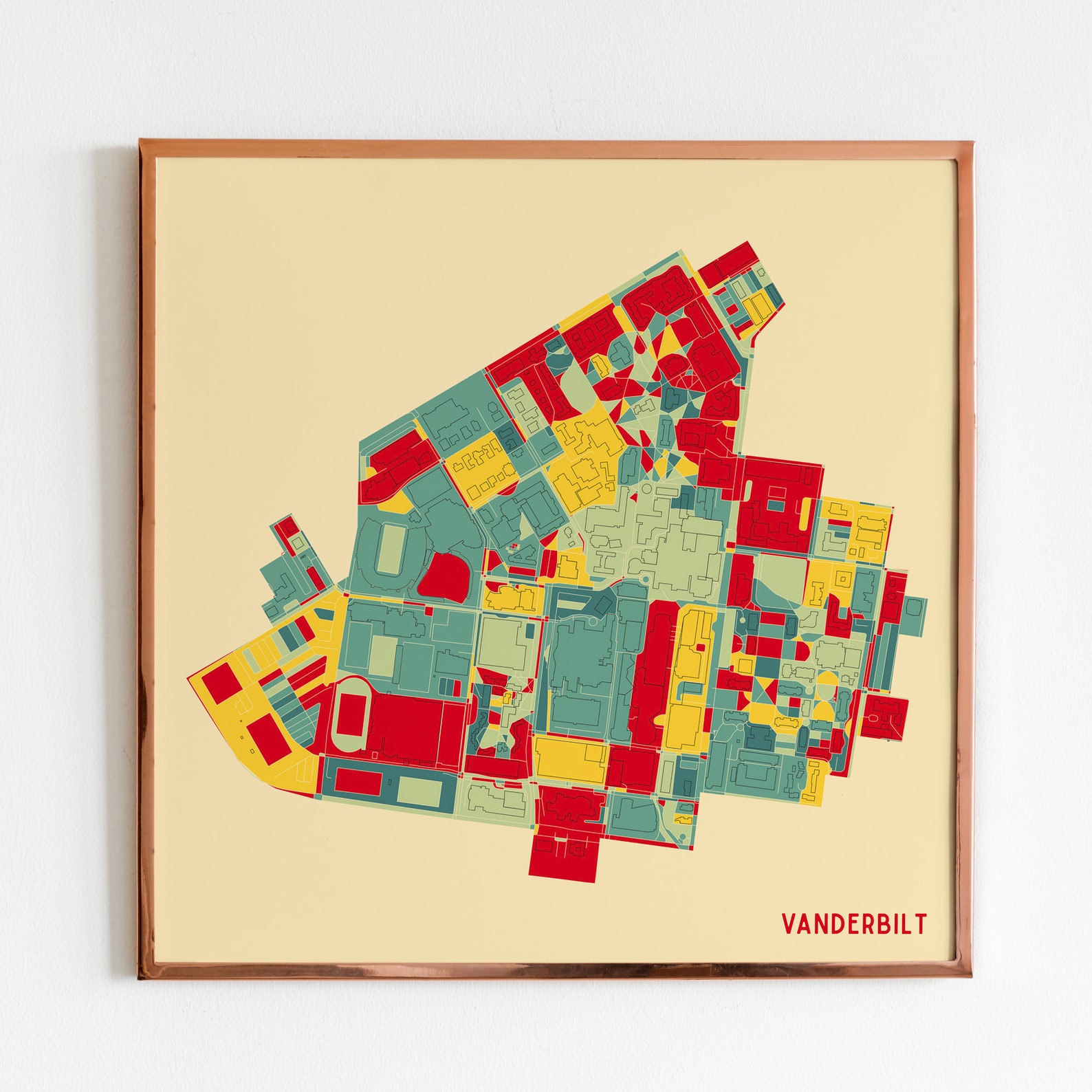 VANDERBILT UNIVERSITY Campus Map Fine Art Giclée Print | Etsy