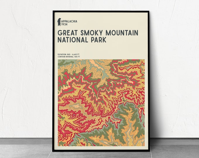 YOSEMITE National Parks Series Topographic Contour Map Fine Art Giclée ...