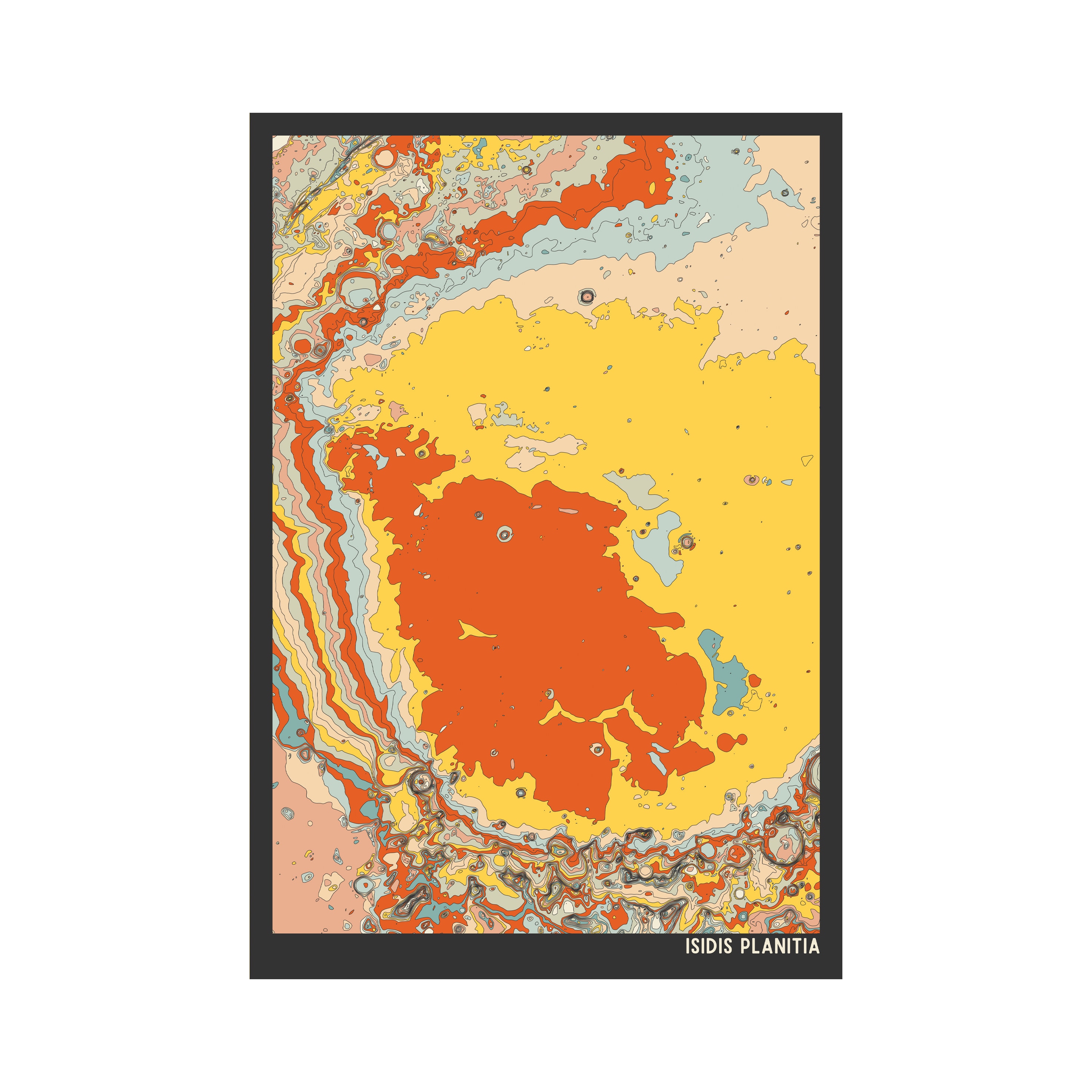 ISIDIS PLANITIA MAP Mars Topography Perseverance Landing - Etsy