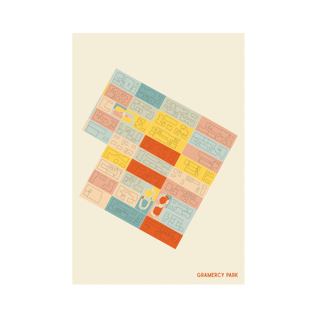 Gramercy Park Map - Fine Art Giclée Print - Museum Quality - Etsy