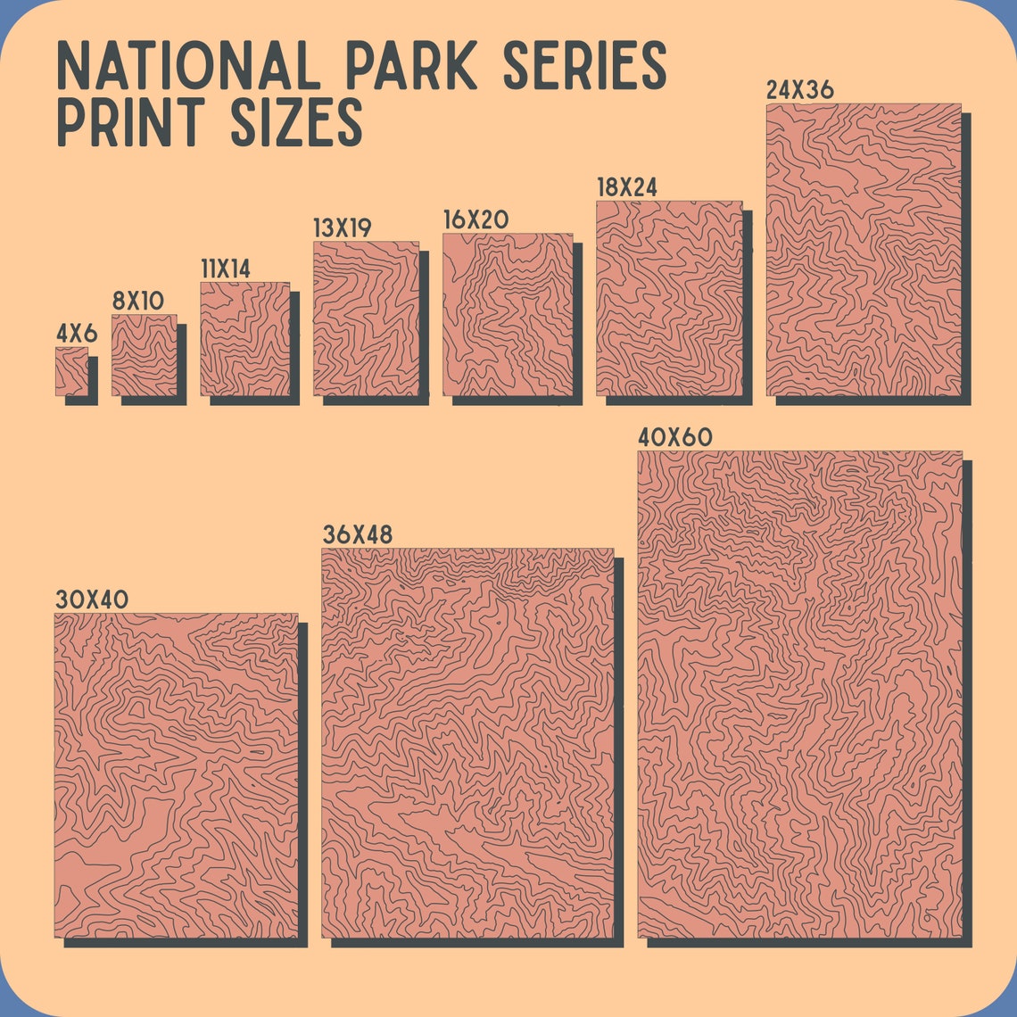 GRAND TETON National Parks Series Topographic Contour Map - Etsy