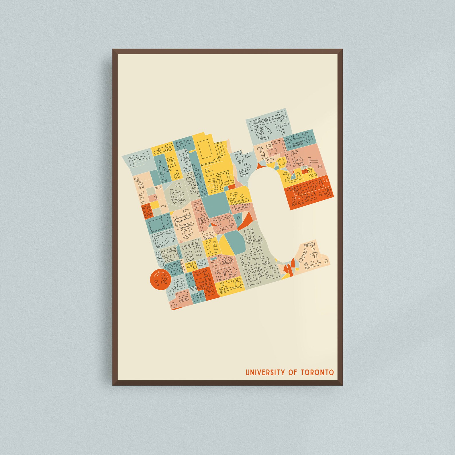 UNIVERSITY of TORONTO - Campus Map - Fine Art Giclee Print - Museum ...