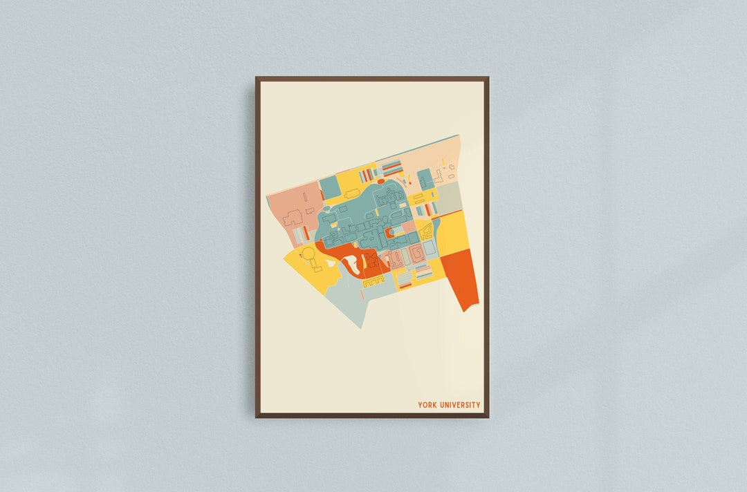 YORK UNIVERSITY Toronto - Campus Map - Fine Art Giclee Print - Museum ...