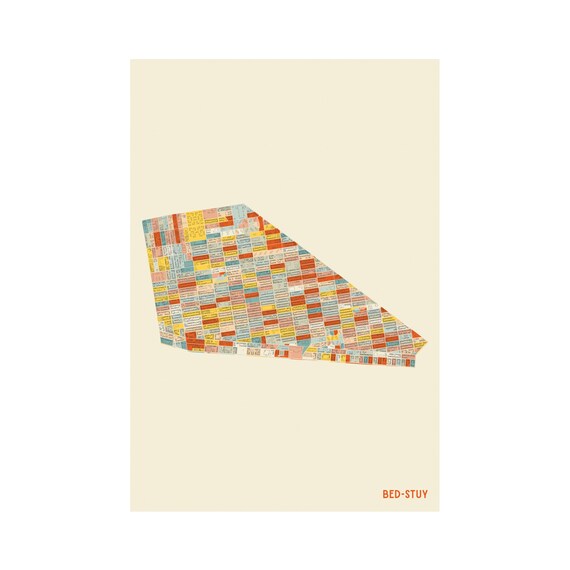 BED-STUY BROOKLYN Map Fine Art Giclée Print Museum Quality | Etsy