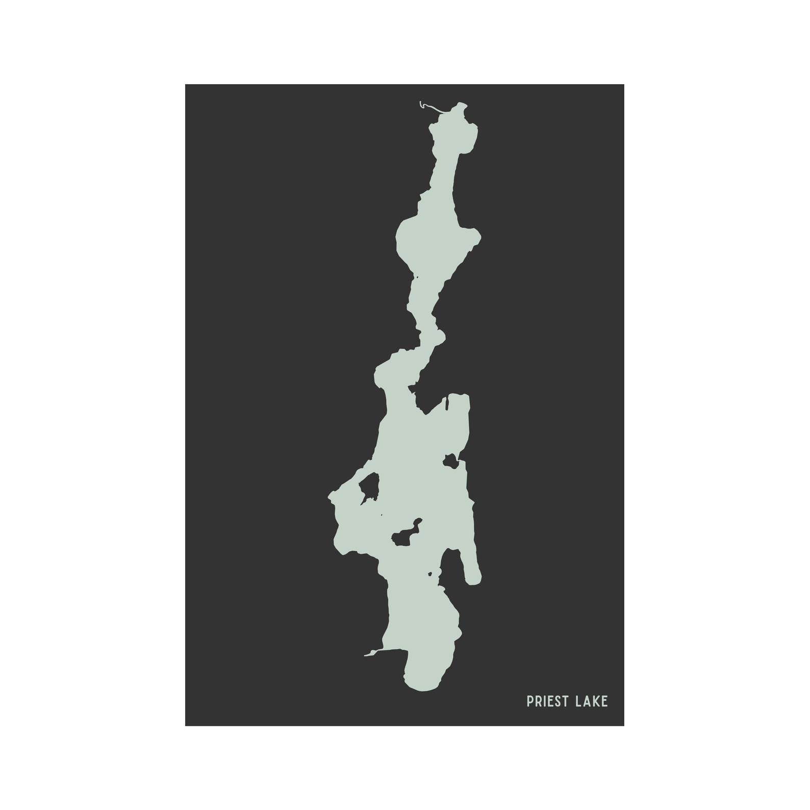 PRIEST LAKE IDAHO, Map - Fine Art Giclée Print - Museum Quality - Etsy
