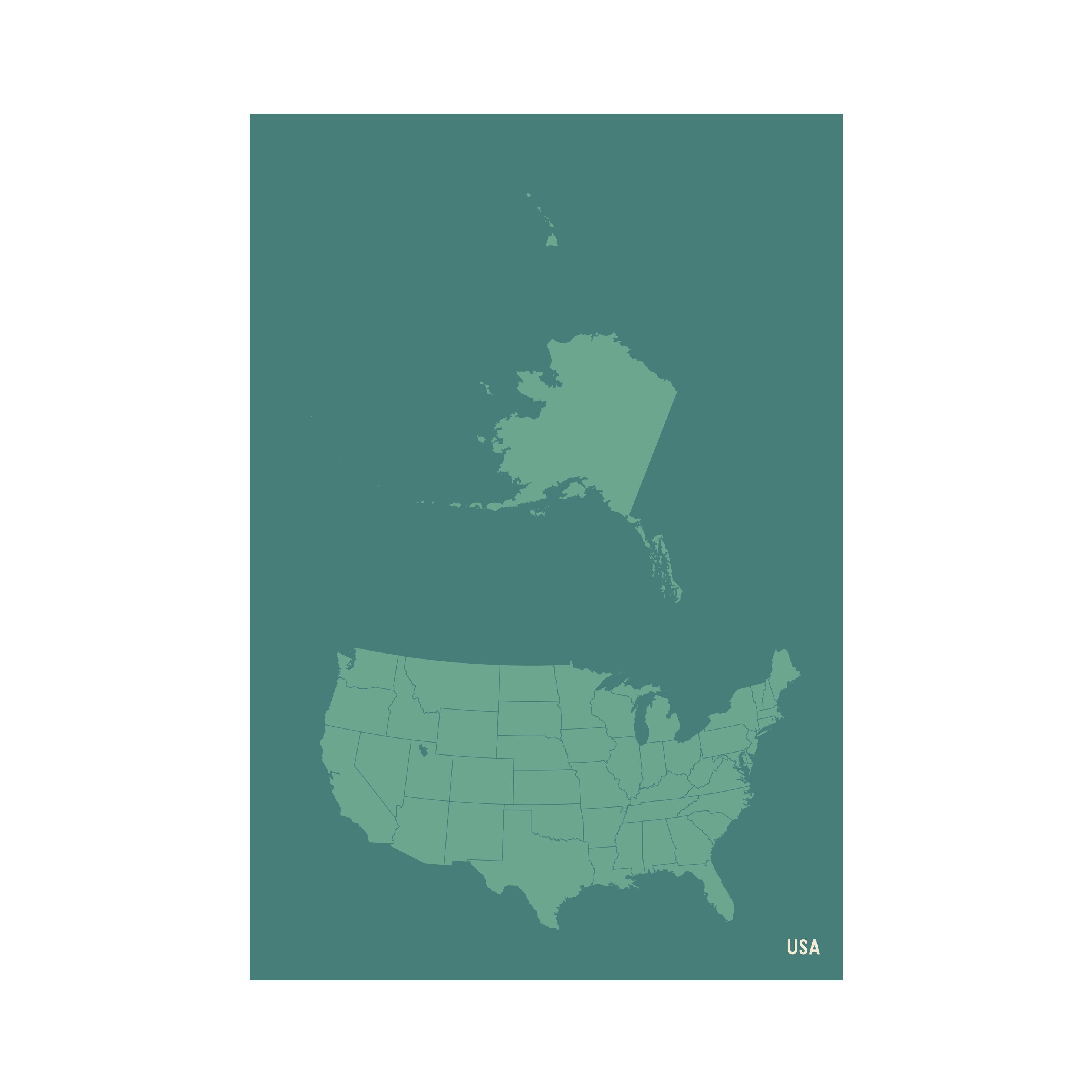 USA Stacked States Map Fine Art Giclée Print Museum - Etsy