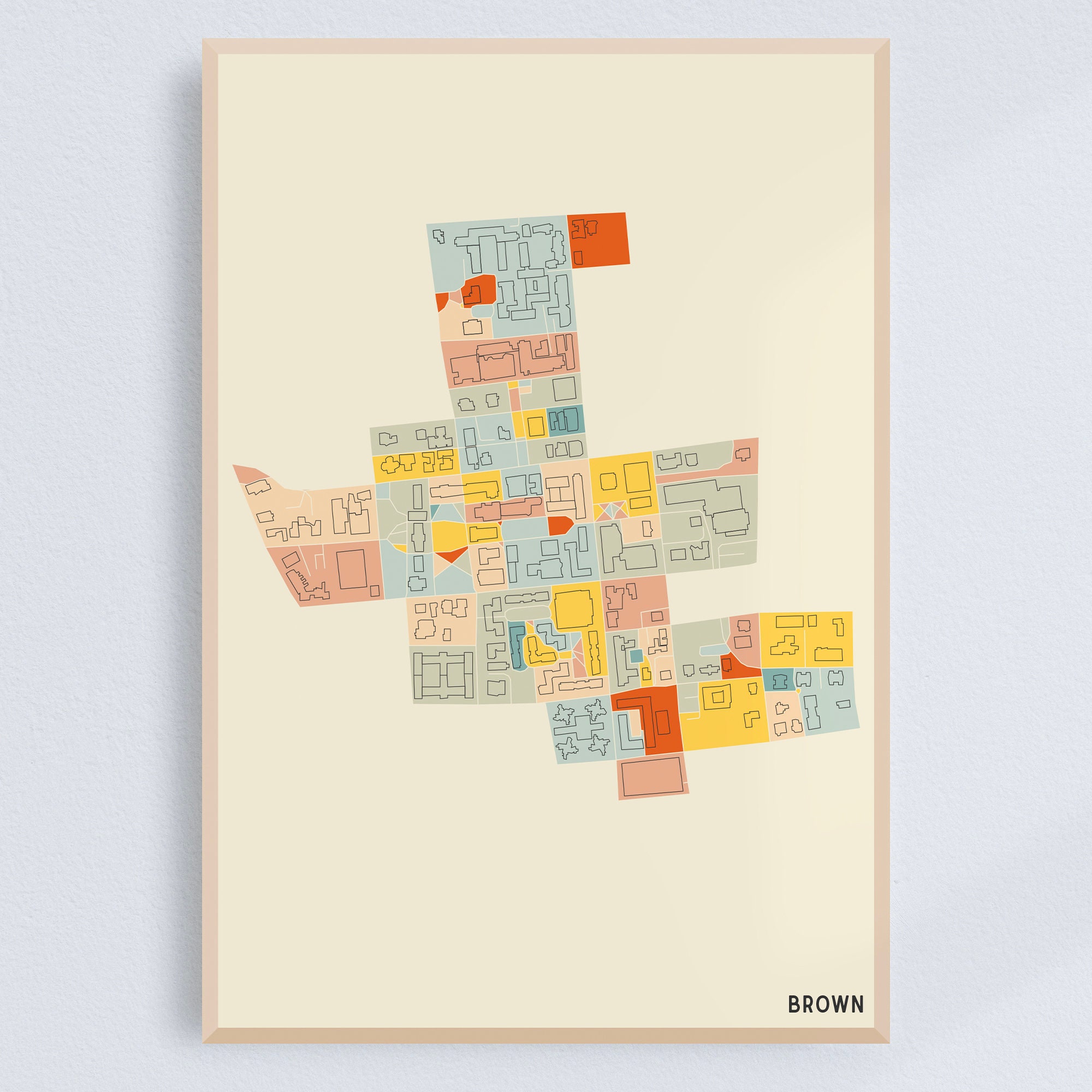 BROWN UNIVERSITY MAP providence Fine Art Giclee Print | Etsy